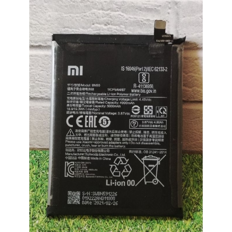 Jual REDMI NOTE 10/10s BN59 BATRE BATU ORIGINAL COPOTAN NORMAL TESTED ...