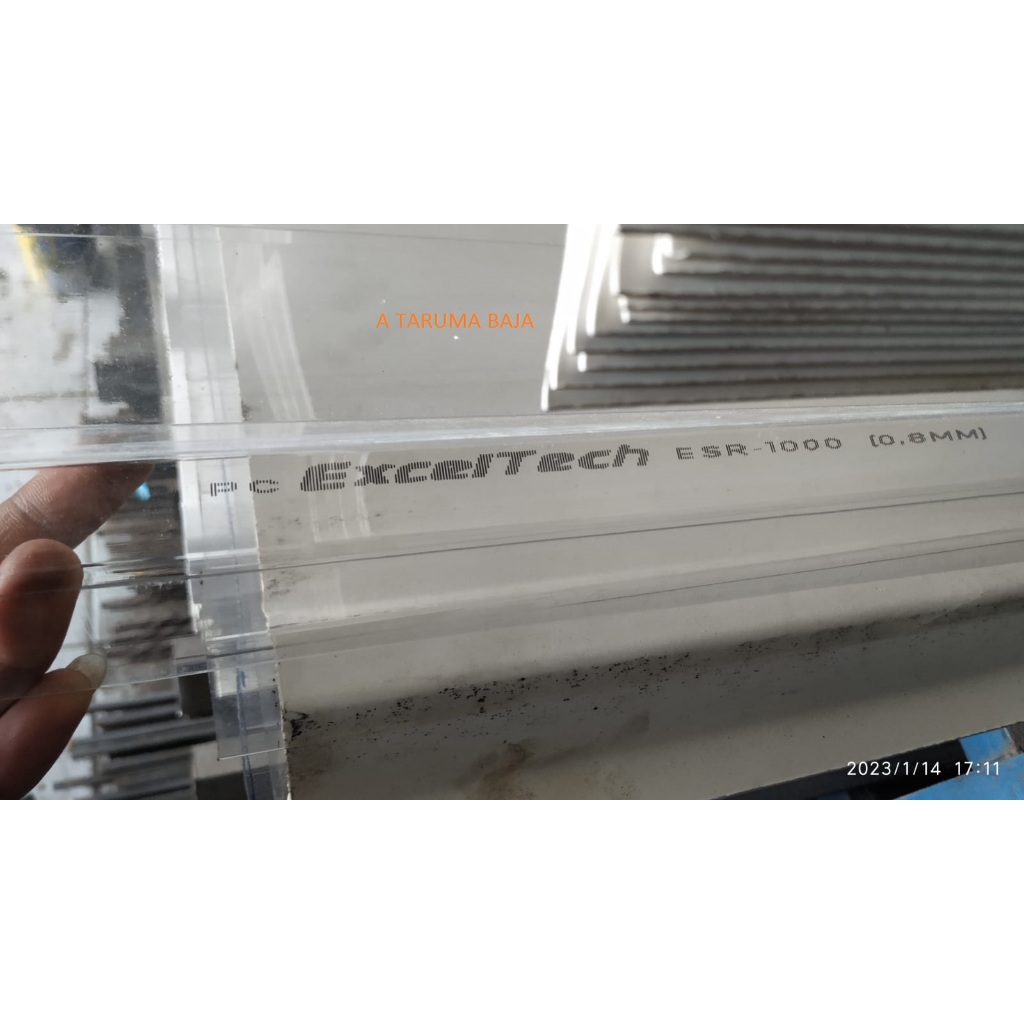 Jual Spandeck Transparan Panjang 4 mtr, Kirim Kurir Shopee, Exceltech PC ESR1000 x 0.8mm x 4m ...