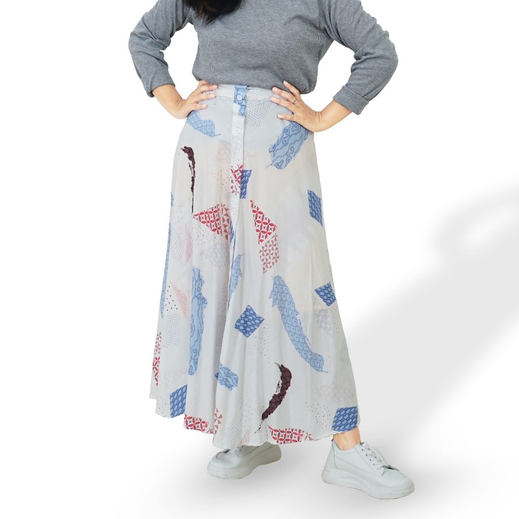 Jual BATIK TRUSMI Bawahan Wanita Rok Batik Motif Batik Amour Biru MOP ...