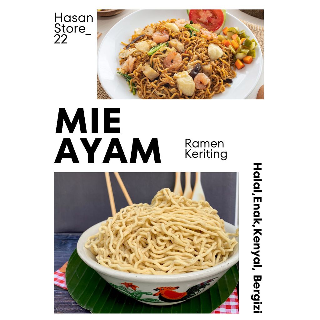 Jual Mie Basah Ramen Keriting 500gram Mie Mentah untuk Mie Ayam Bakmie ...