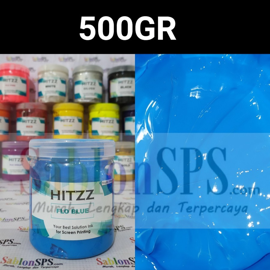 Jual TINTA PLASTISOL BIRU FLUORECENT STABILO DISTRO CLOTHING 500GR ...
