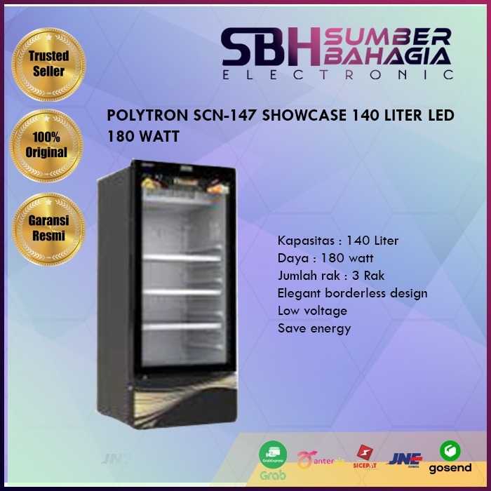 Jual POLYTRON SCN-147 SHOWCASE 140 LITER LED 180 WATT (NEW)(KHUSUS ...