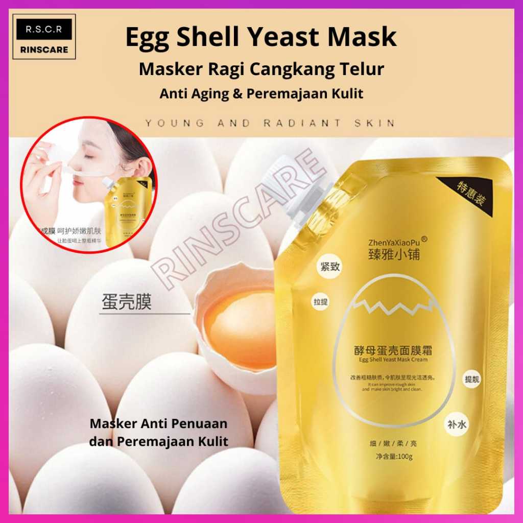 Jual [RSCR] Masker Ragi Cangkang Telur Emas Gold Egg Shell Yeast Mask ...