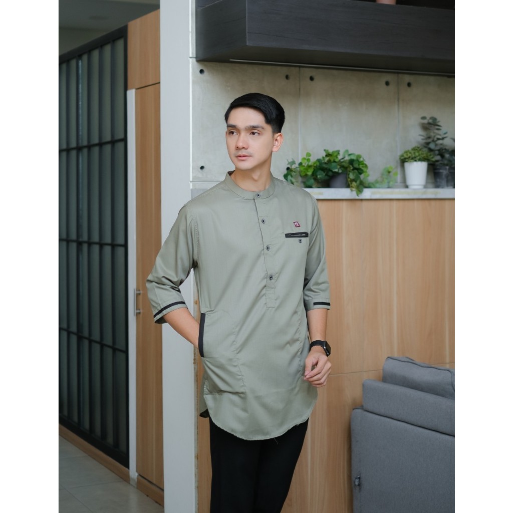 Jual Habib Moslem Baju Koko Muslim Pria Dewasa Lengan 3/4 Toyobo Fodu ...
