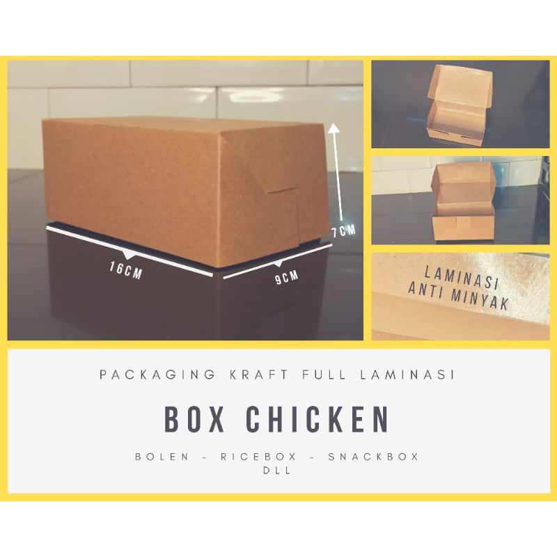 Jual BOX PACKAGING KRAFT CHICKEN AYAM GEPREK DUS MAKANAN LAMINASI ...