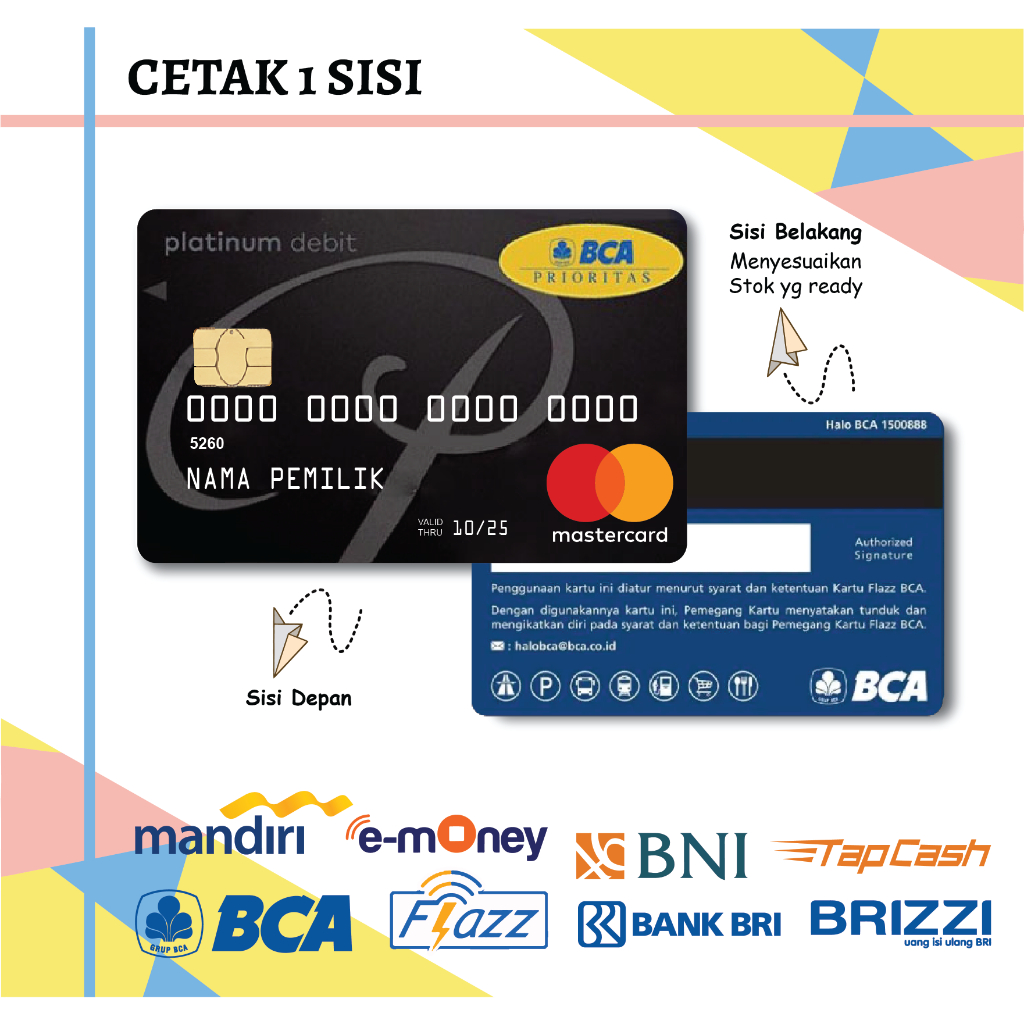 Jual KARTU EMONEY DEBIT CARD BCA PRIORITAS BROWN MANDIRI FLAZZ BCA GEN ...