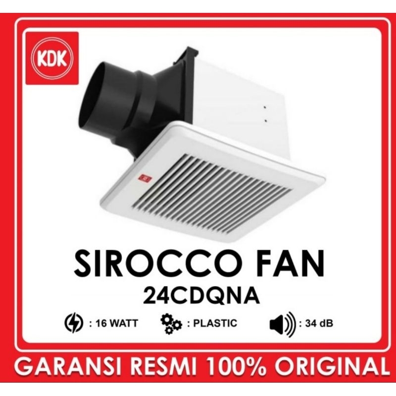 Jual KDK 24CDQN Ceiling Mount Kipas Sirocco Exhaust Fan 16 Watt 24CDQNA ...