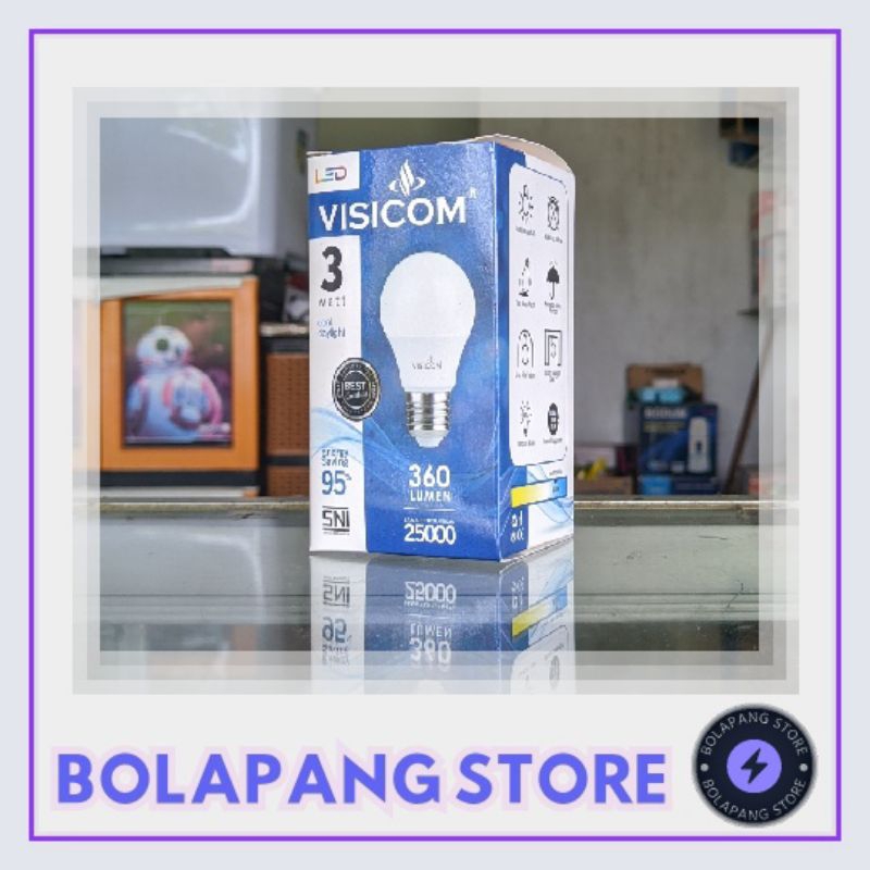 Jual LAMPU LED BULP VISICOM 3 W NYALA PUTIH TERANG | Shopee Indonesia