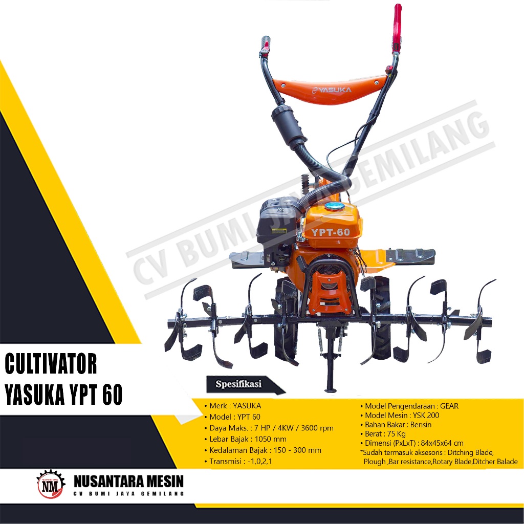 Jual MESIN BAJAK SAWAH / CULTIVATOR YASUKA YPT 60 | Shopee Indonesia