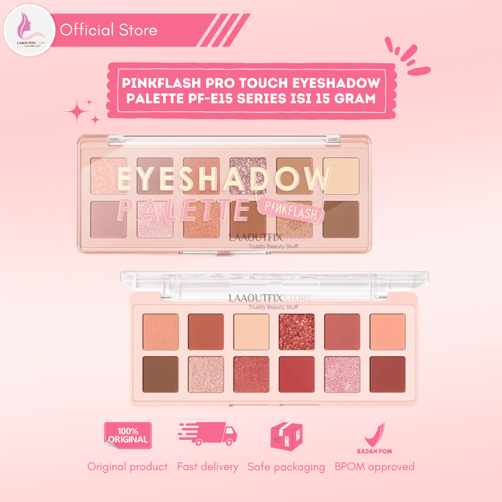 Jual PINKFLASH PRO TOUCH EYESHADOW PALETTE PF-E15 SERIES ISI 15 GRAM ...