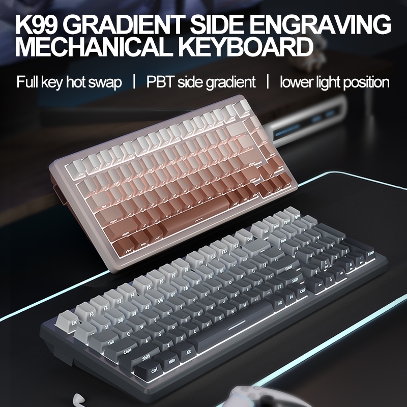 Jual ZIFRIEND ZT99 Gradient Mechanical Keyboard North Facing Red Blue ...