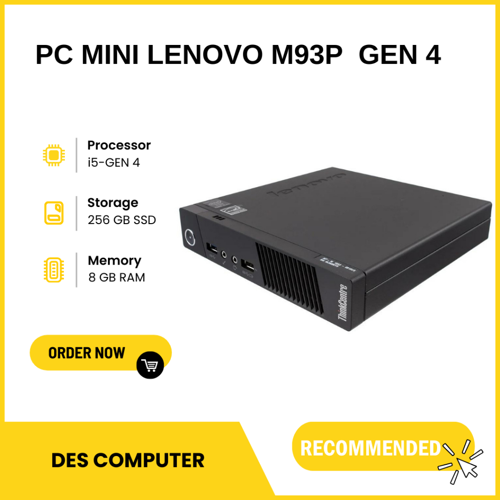 Jual Pc Mini Lenovo M93p Core I5 Gen 4 Ram 8gb Ssd 256gb Mulus Shopee