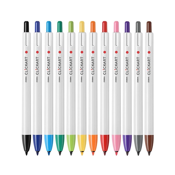 Jual Zebra ClickArt Retractable 0.6mm spidol Fine Point / Zebra Spidol ...