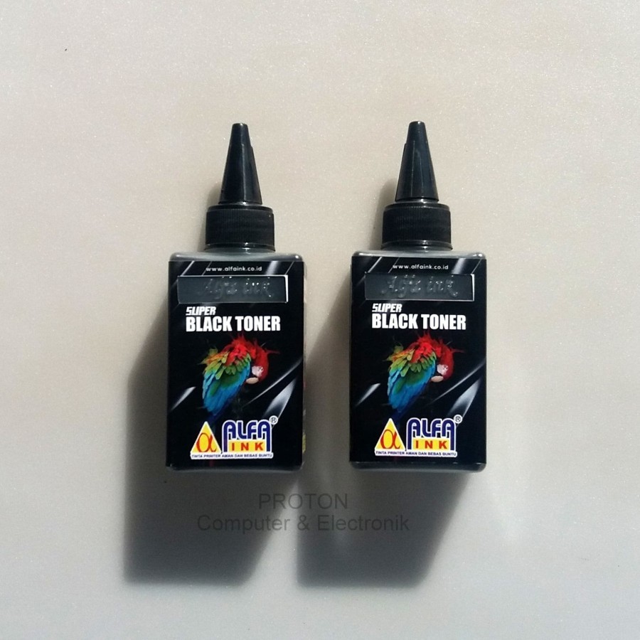 Jual Super Black Toner tinta printer serbuk Alfaink original for HP ...