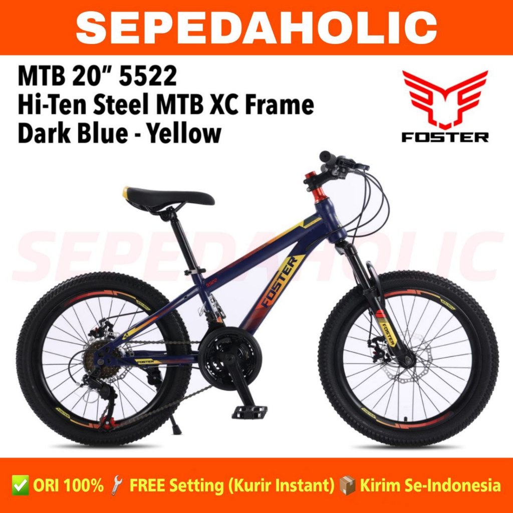 Jual Sepeda Gunung MTB FOSTER 5522 / VELION 14 Ukuran 20 Inch Rem ...