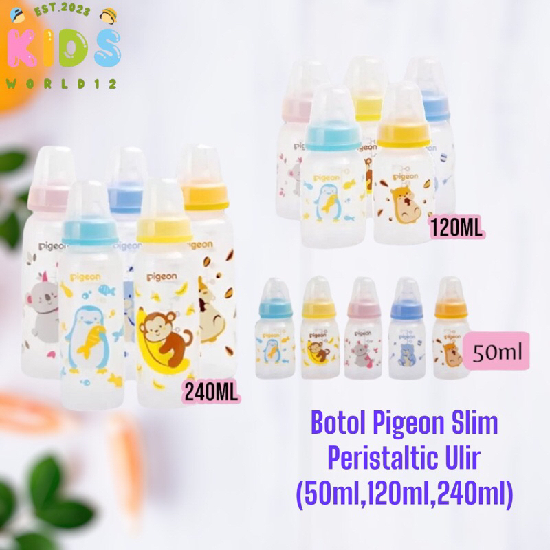 Jual Botol Susu Pigeon Slm Neck Peristaltic Ulir/Botol Pigeon Standar ...