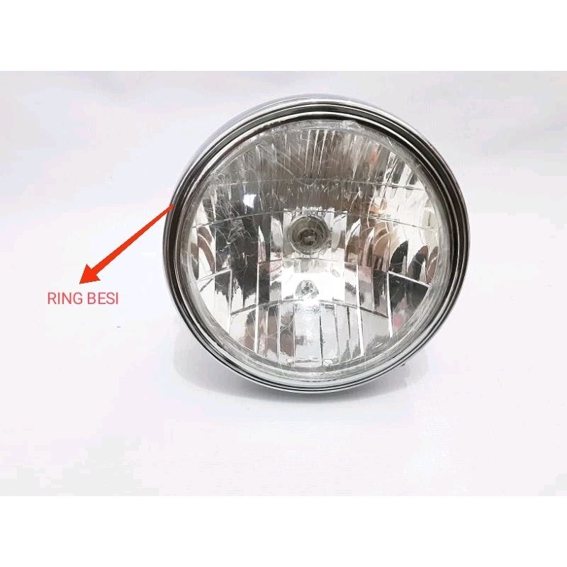 Jual LAMPU DEPAN NINJA SS HEAD LAMP NINJA SS BULAT CHROME KW SUPER ...