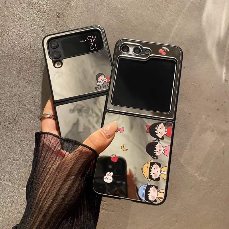 Jual Case Samsung Zflip7 Cartoon Chibi Maruko Chan Casing Mirror Glass ...