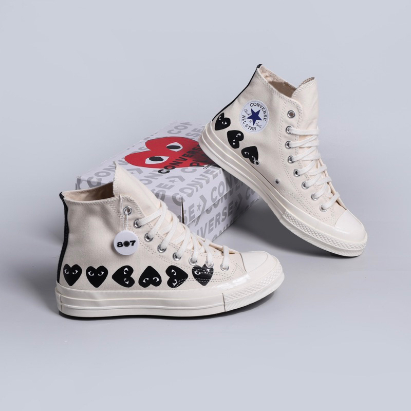 Jual Converse CDG Play High Multi Heart White | Shopee Indonesia