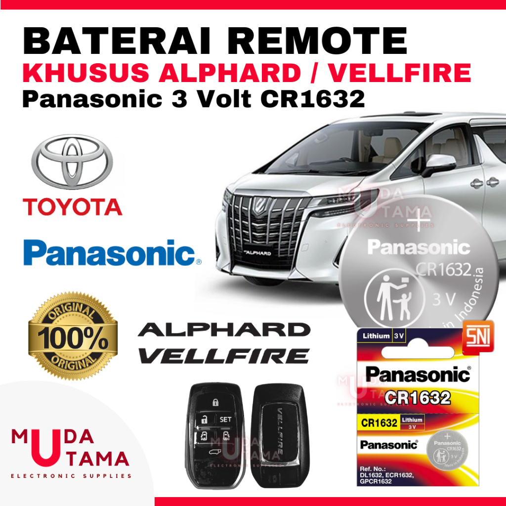 Jual BATERAI REMOTE TOYOTA ALPHARD TOYOTA VELLFIRE ORIGINAL PANASONIC ...