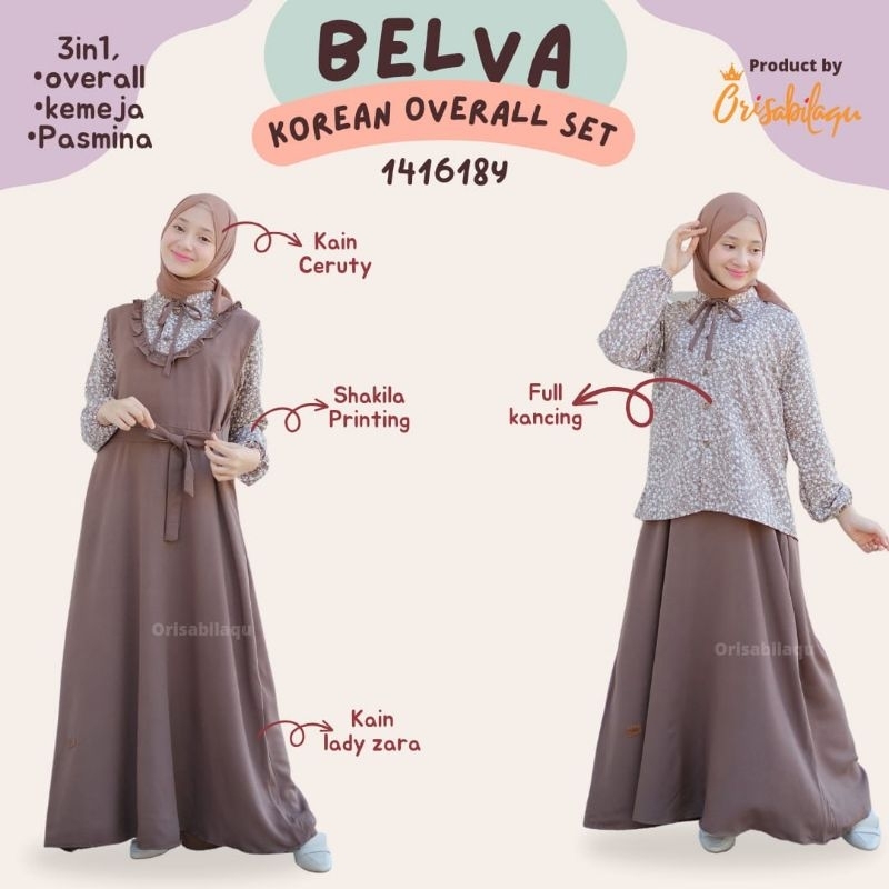 Jual belva korean overall set 3in1 dress remaja | Shopee Indonesia
