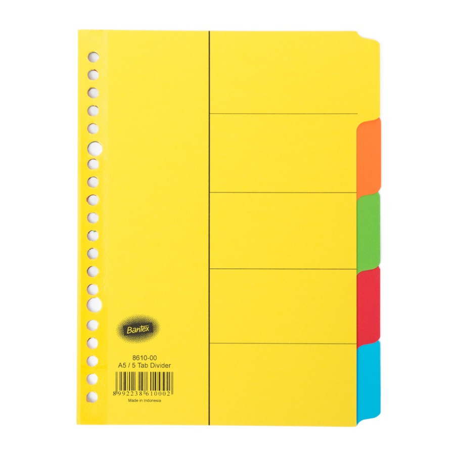 Jual Bantex 8610-00 Cardboard Divider A5 Potrait , 5 DIV ( 1 Set - 5 ...