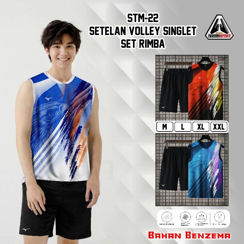 Jual STM 22 SET RIMBA Setelan Volly Singlet Dewasa Setelan Voli Lekbong ...