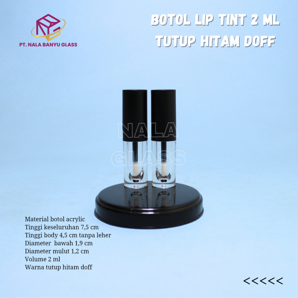 Jual Botol lip tint 2 ml bulat - Tutup hitam doff | Shopee Indonesia