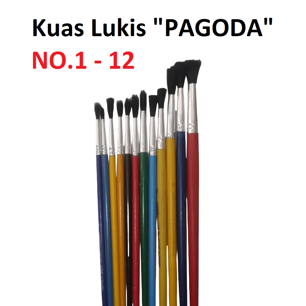 Jual Kuas Lukis / Menggambar / Paint Brush Bulu Hitam PAGODA No 1 - 12 ...