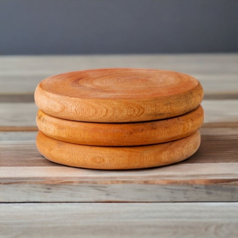 Jual Coaster kayu jati,tatakan kayu,coaster kayu polos pinggir oval,UK ...