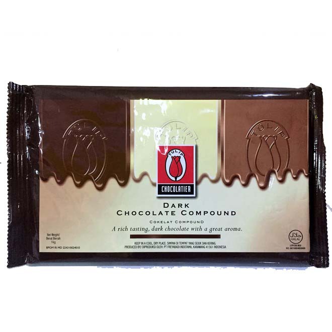Jual Tulip dark chocolate compound 1kg / tulip cokelat batang 1kg ...