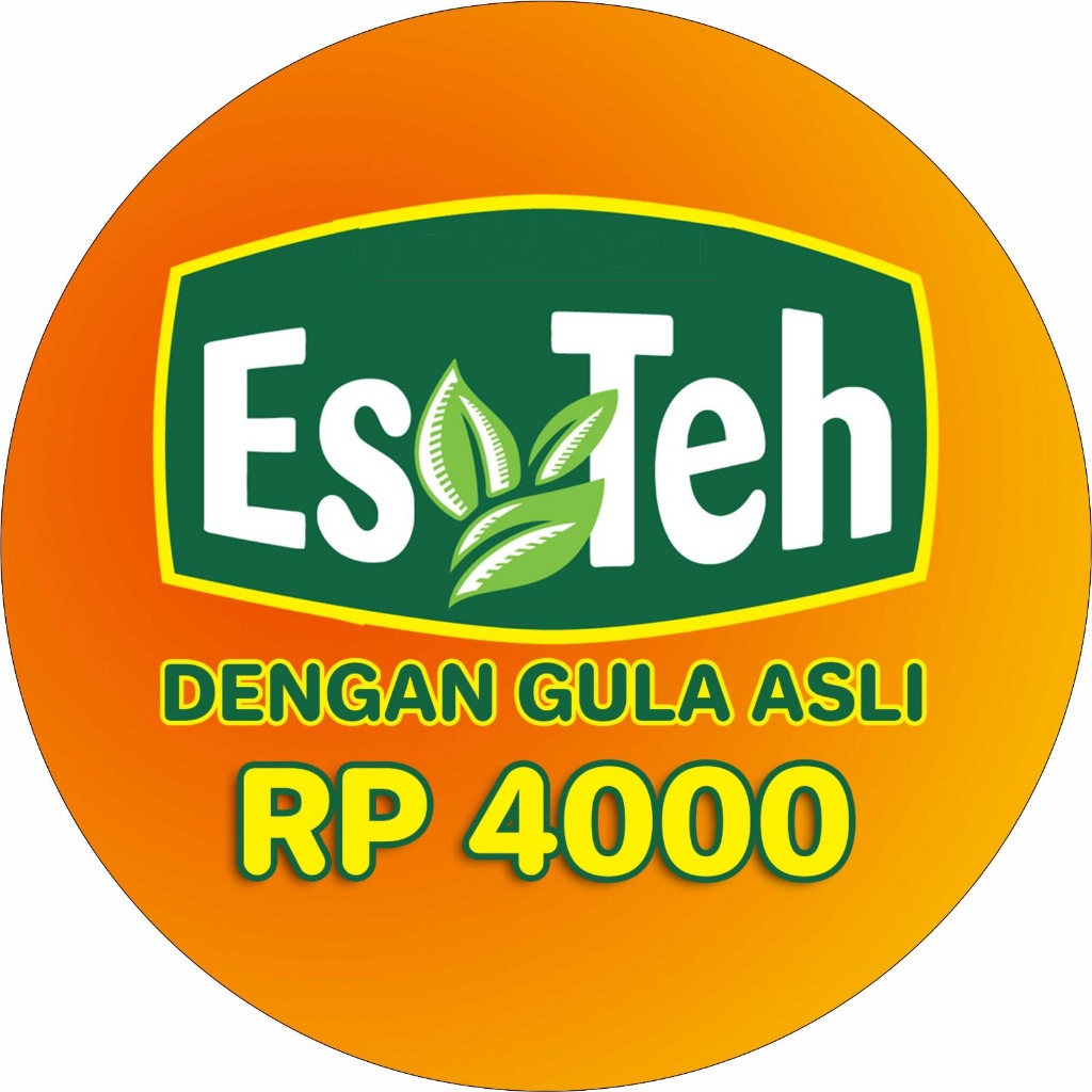 Jual STIKER VINYL MINUMAN ES TEH MANIS GULA ASLI BULAT ( CUSTOM HARGA ...