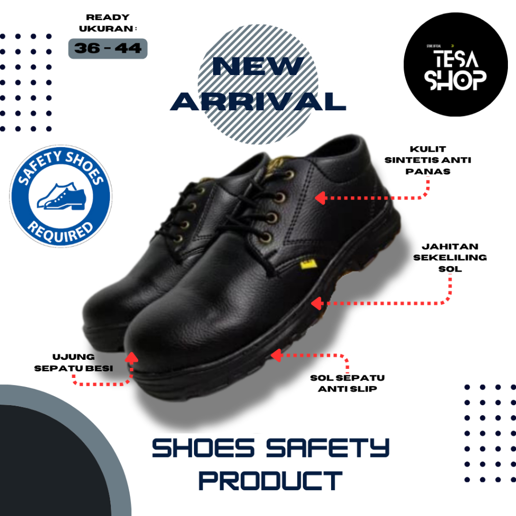 Jual Sepatu Safety Cat Pria Ujung Besi / Sepatu Safety/Safety Low Boots ...