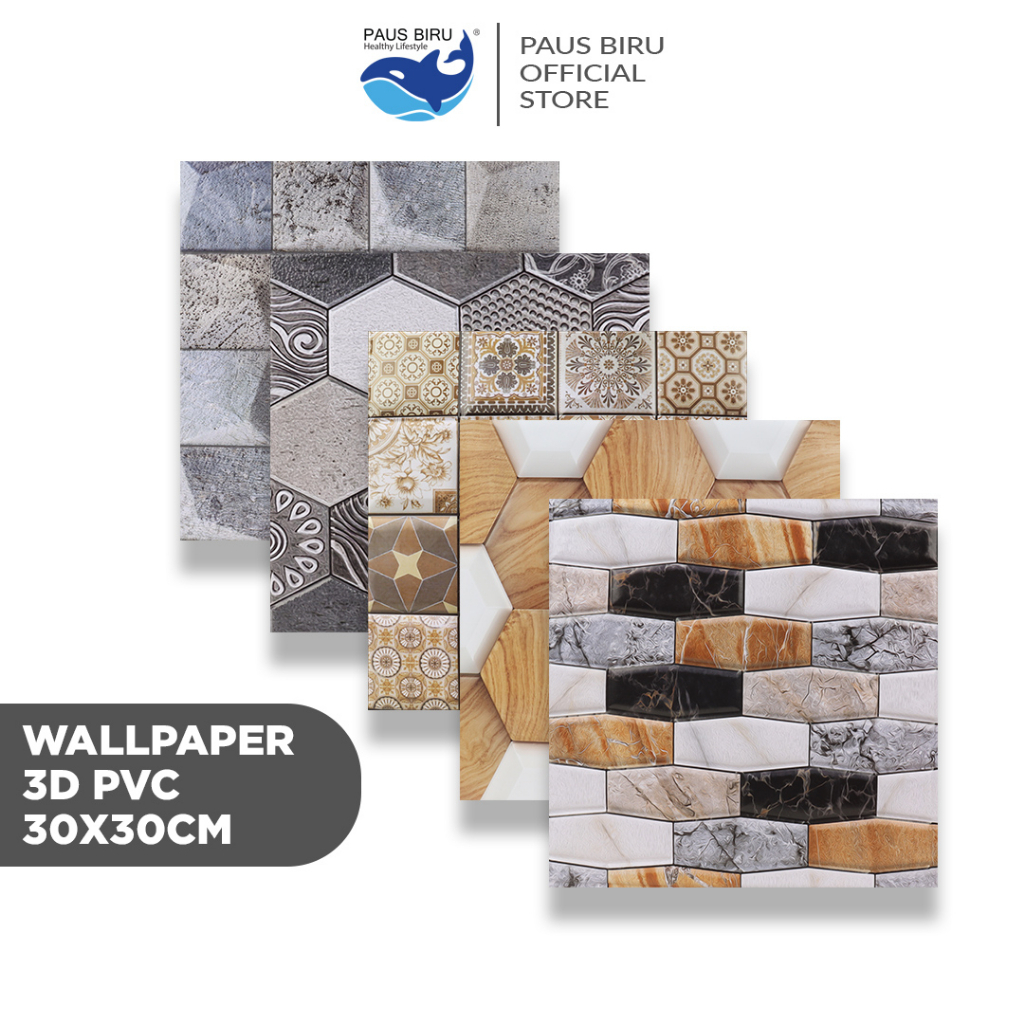 Jual Paus Biru - Wallpaper Dinding 3D Stereo Waterproof and Moisture ...