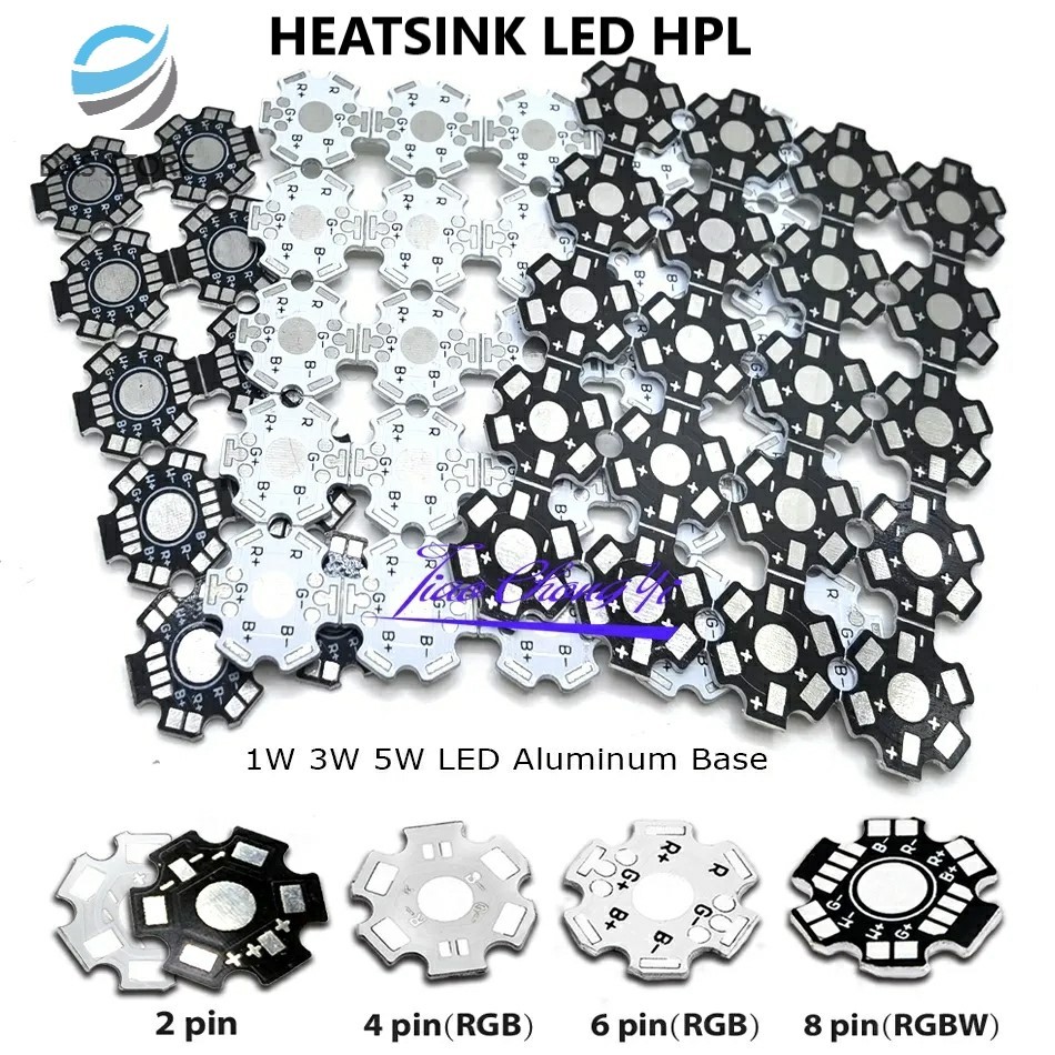 Jual Heatsink LED 4/6/8 PIN 1W 3W 5W HPL Plat Pendingin PCB Heatsink Aluminium 20mm | Shopee ...