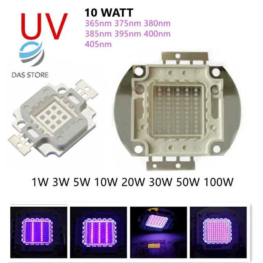 Jual HPL LED UV 10W 20W 30W KOTAK 395nm 400nm UV LED Curing Paint Cat ...