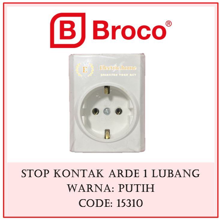 Jual Broco Stop Kontak Arde 1 Lubang Putih 15310 - NCP (Socket 2P ...