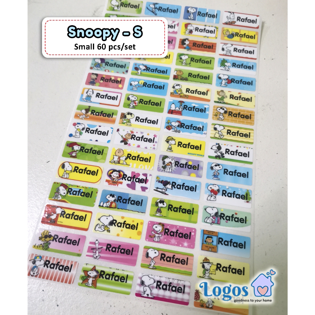 Jual Snoopy Sticker. Name Label Small. Stiker karakter Peanuts. lucu ...