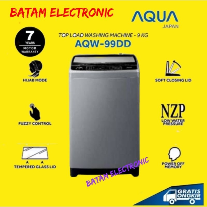 Jual MESIN CUCI AQUA 9 KG AQW-99DD TOP LOADING AUTOMATIC 1 TABUNG HITAM ...
