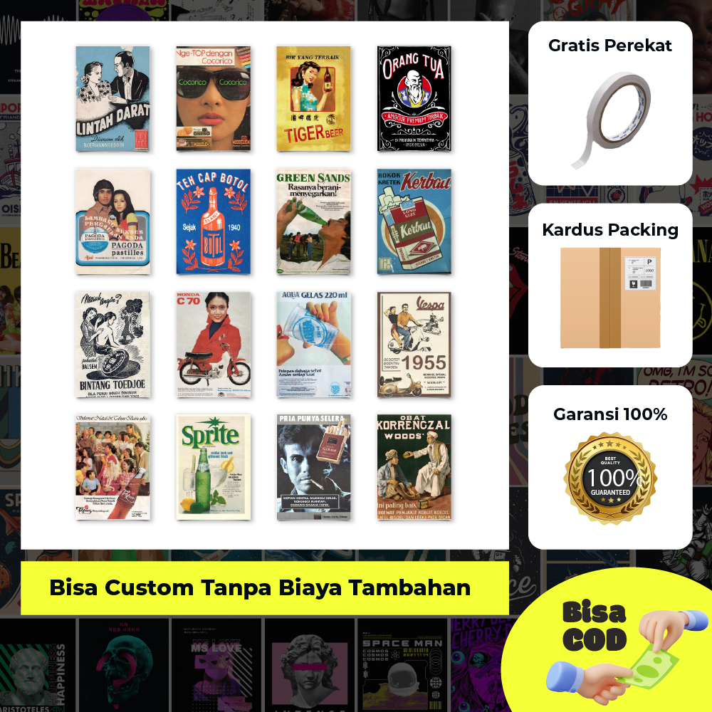 Jual Poster Dinding Aesthetic Wall Decor Postcard - Iklan Jadul Series ...
