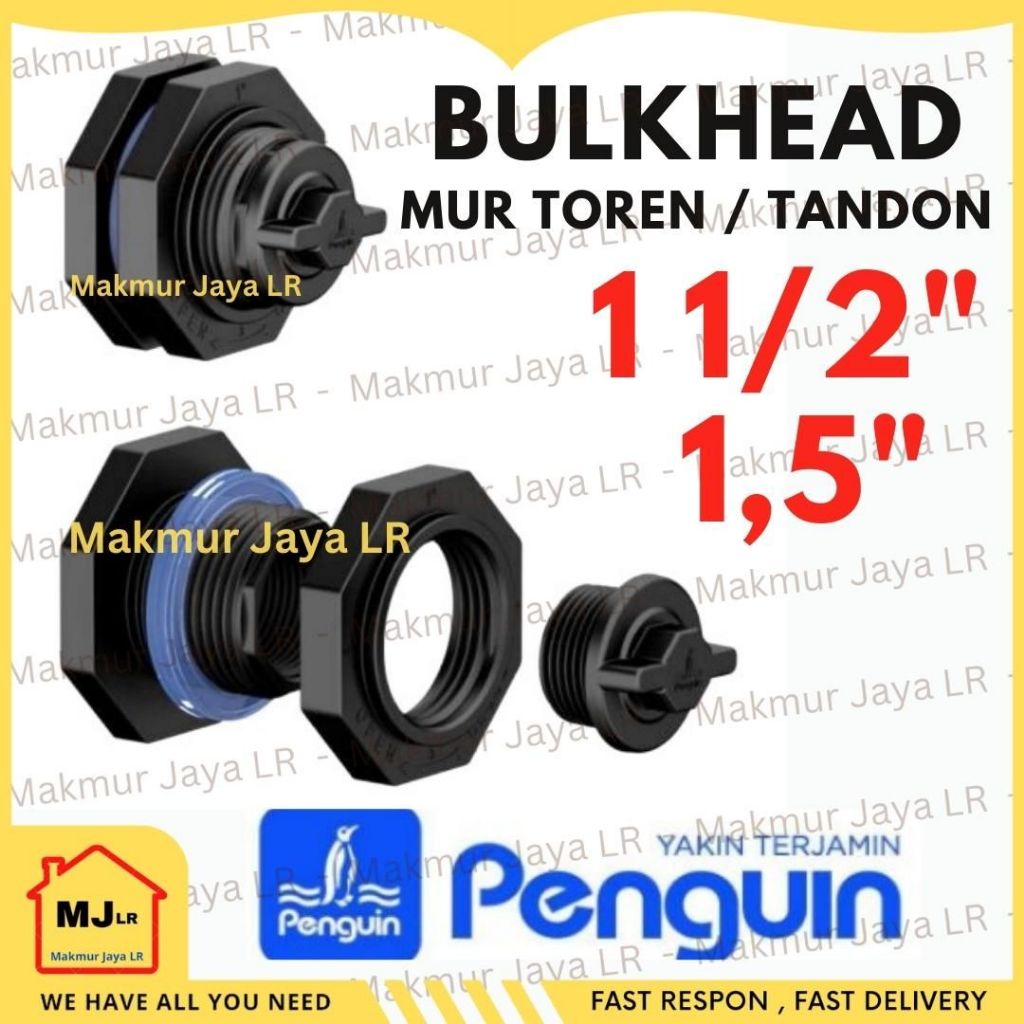 Jual Mur Tandon Air 1 1/2" 1,5 inch BulkHead Fitting Penguin Vault Ring ...