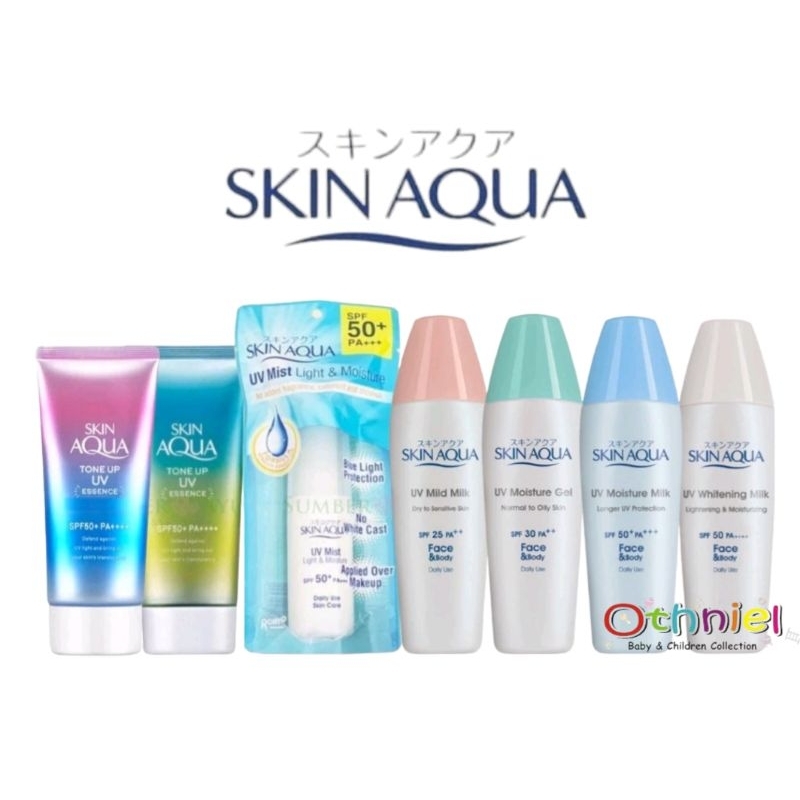Jual Skin Aqua Sunscreen Tone Up UV Essence Tabir Surya Sunplay | UV Moisture Milk SPF 50+ PA ...