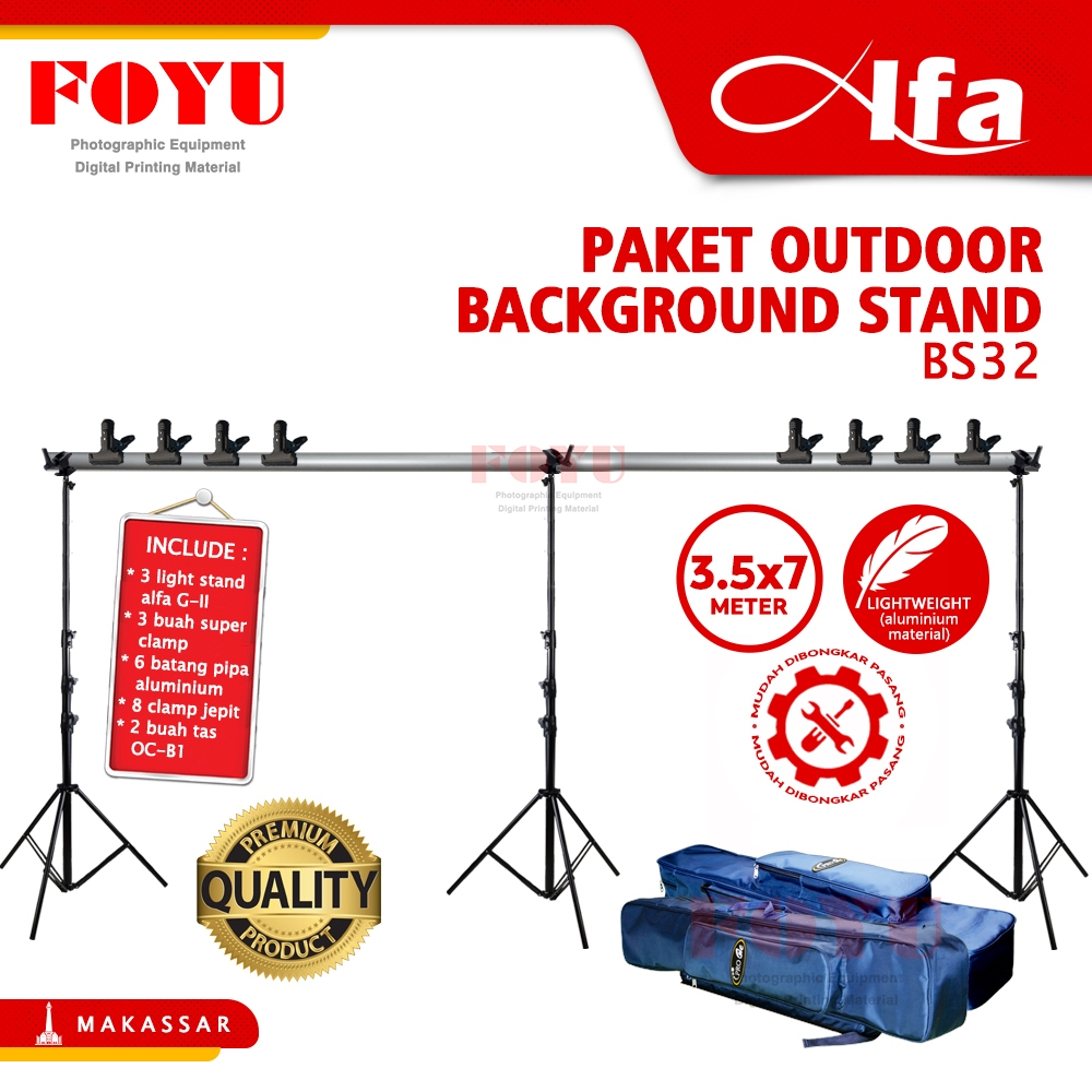 Jual Paket Outdoor Background Backdrop Standing Stand Pipa Portable 3,5 ...