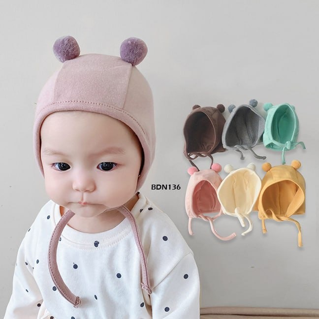 Jual TOPI34 TOPI BABY HAT TALI POM POM 6 WARNA | Shopee Indonesia