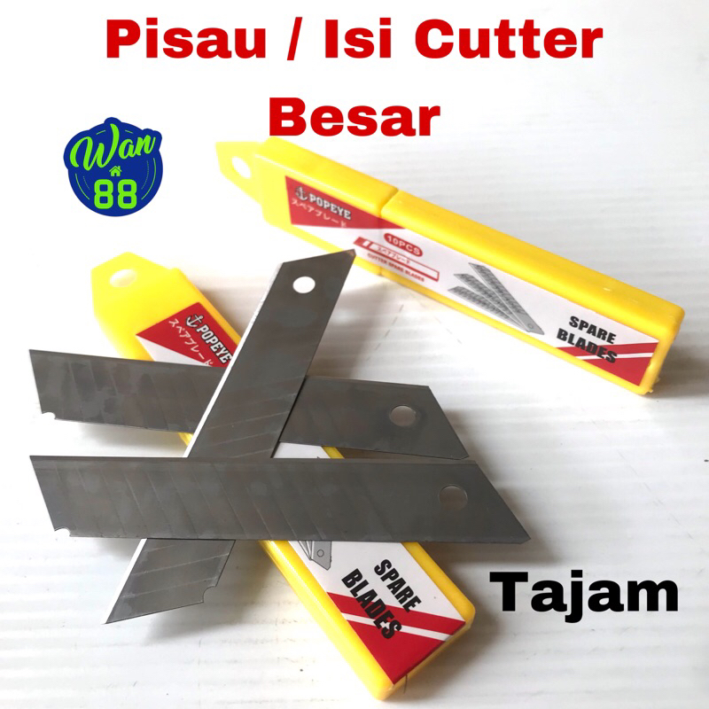Jual Isi ( Pisau ) Cutter Besar Popeye harga per 1 pak (10 pcs ...