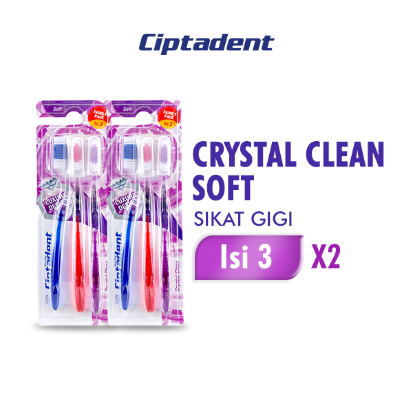 Jual Ciptadent Sikat Gigi Crystal Clean Soft Kotak Isi 3 Pcs x2 ...