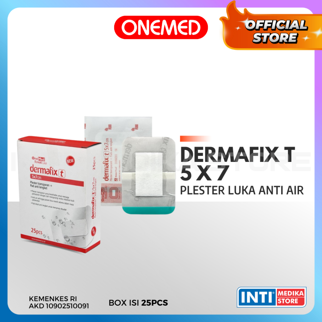 Jual ONEMED - Dermafix T Plester 5 x 7 cm Isi 25 Pcs | Shopee Indonesia