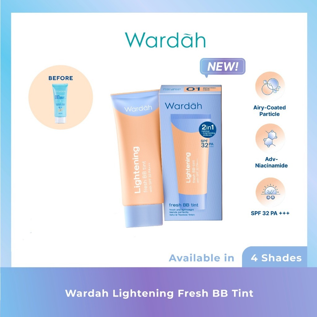 Jual Wardah Lightening Fresh BB Tint 15ml - Base Makeup Super Ringan yang Diformulasikan dengan ...