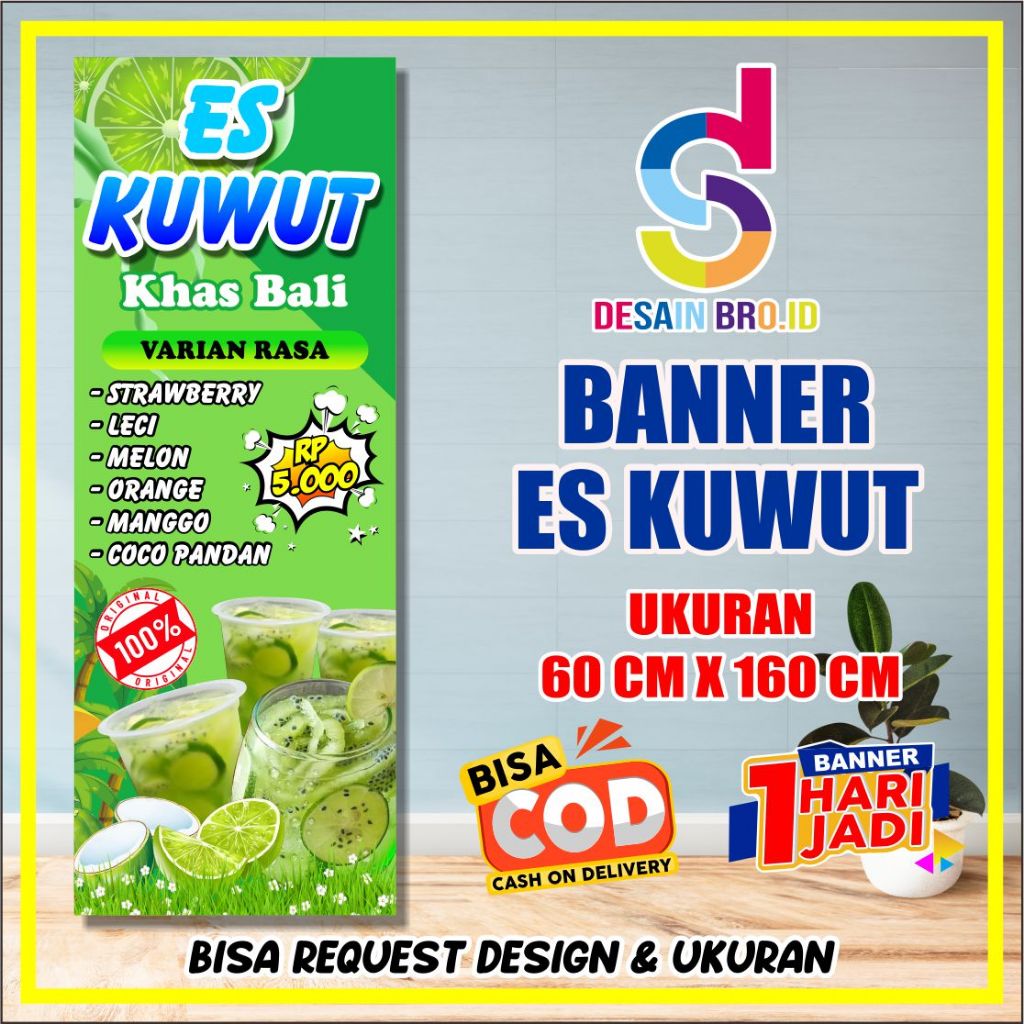 Jual SPANDUK/BANNER ES KUWUT KHAS BALI ( BISA CUSTOM ) UK. 60X160 CM ...