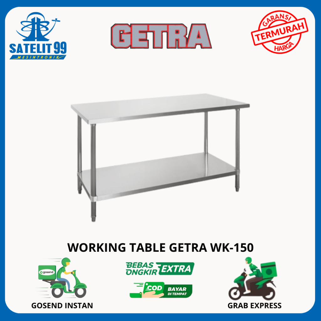 Jual MEJA STAINLESS / WORKING TABLE GETRA WK-150 | Shopee Indonesia